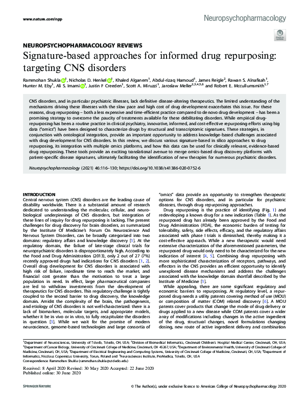 (PDF) Signature-based approaches for informed drug repurposing ...