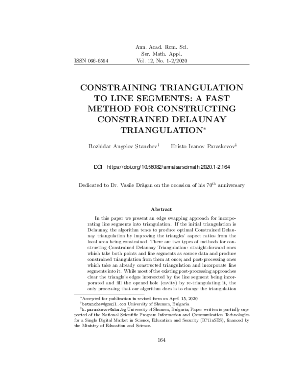 (PDF) Fast Edge Swapping for Constrained Delaunay Triangulation