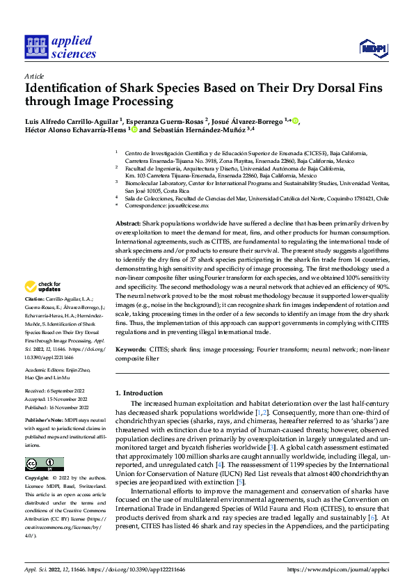 (PDF) Identification of Shark Species Based on Their Dry Dorsal Fins ...
