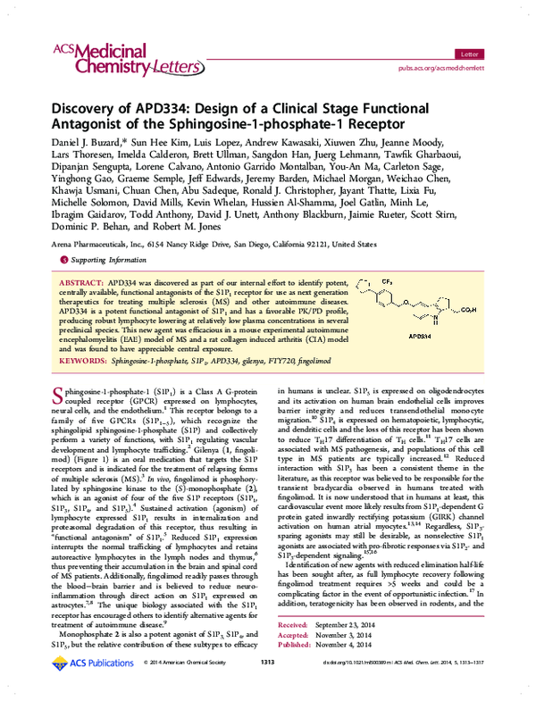 (PDF) Discovery of APD334: Design of a Clinical Stage Functional ...