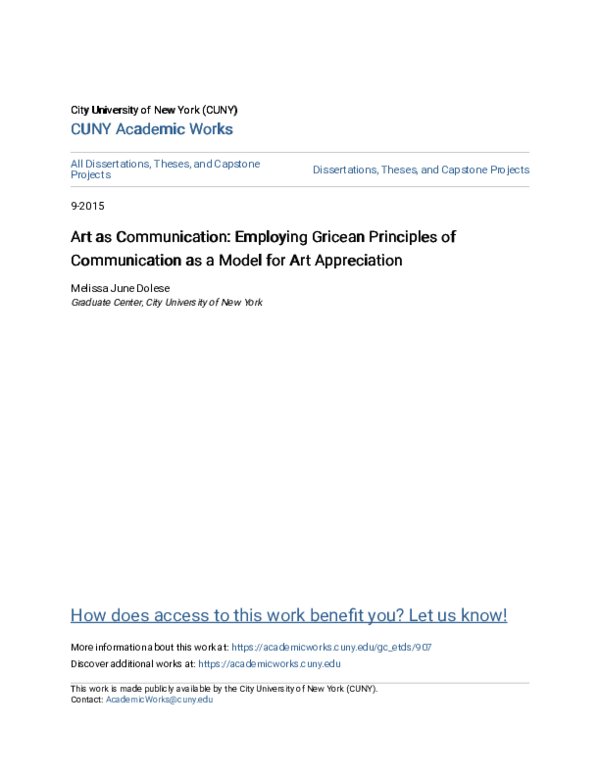 (PDF) Art as Communication