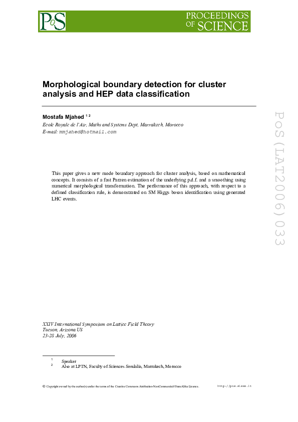 Pdf Morphological Boundary Detection For Cluster Analysis And Hep 5125