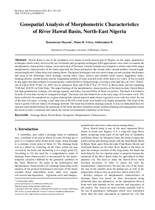 (PDF) Geospatial Techniques for Terrain Analysis of Gombe State, Nigeria