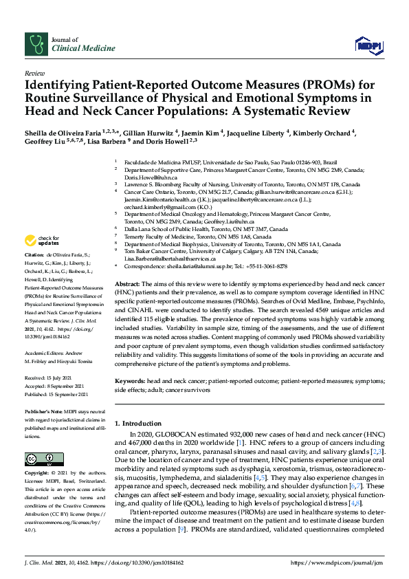 (PDF) Identifying Patient-Reported Outcome Measures (PROMs) for Routine ...