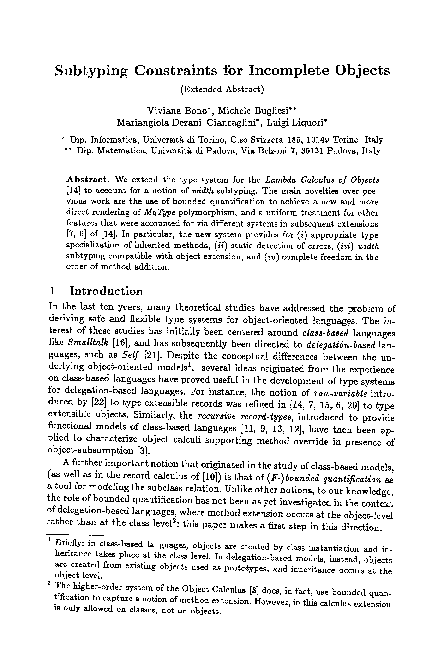 (PDF) Subtyping constraints for incomplete objects