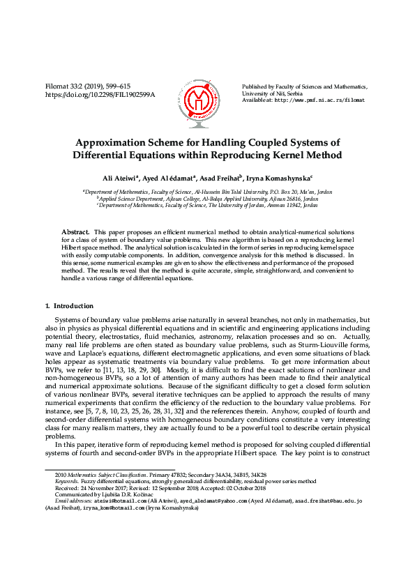(PDF) Approximation scheme for handling coupled systems of differential equations within ...