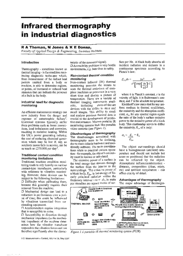 (PDF) Infrared Thermography in Industrial Diagnostics