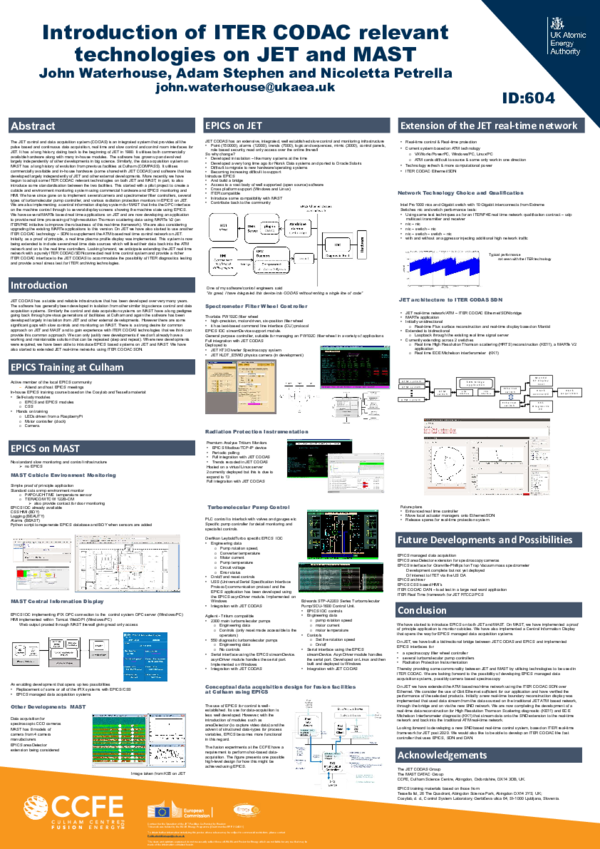 (PDF) Introduction of ITER CODAC relevant technologies on JET and MAST