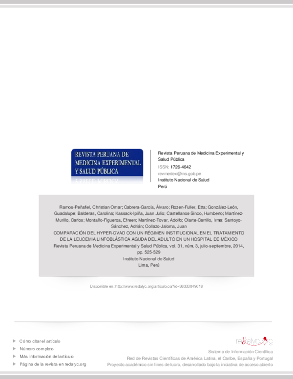 (PDF) Comparación del hyper-CVAD con un régimen institucional en el ...
