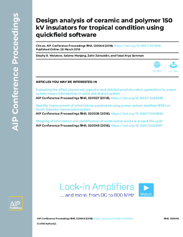 (PDF) Design analysis of ceramic and polymer 150 kV insulators for tropical condition using ...