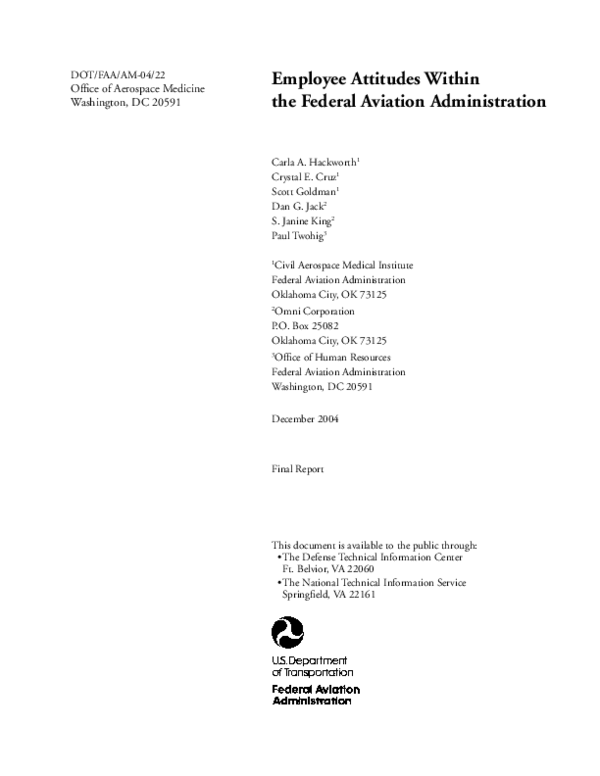 (PDF) Employee Attitudes within the Federal Aviation Administration