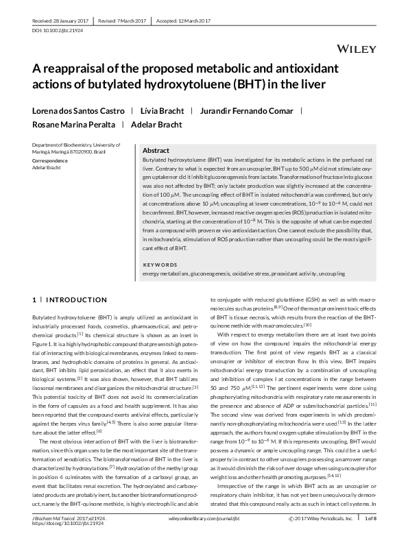 (PDF) A reappraisal of the proposed metabolic and antioxidant actions ...