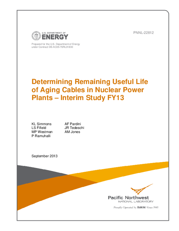 (PDF) Determining Remaining Useful Life of Aging Cables in Nuclear ...