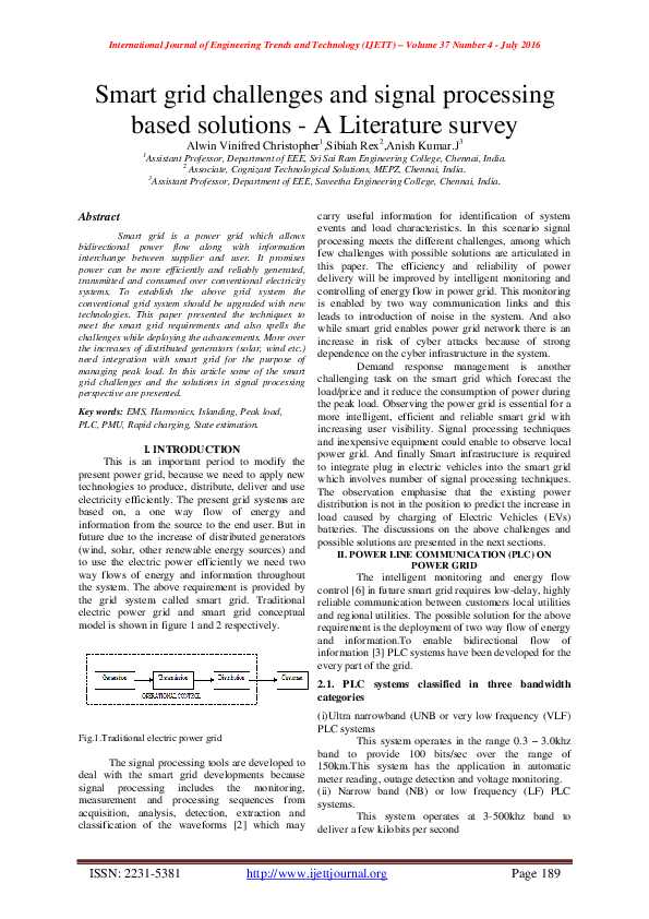 (PDF) Smart grid challenges and signal processing based solutions -A ...