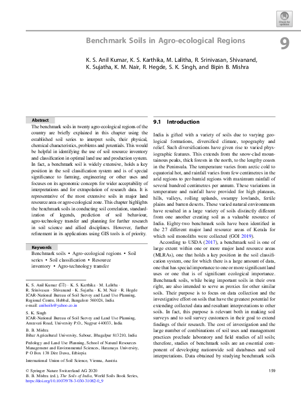 (PDF) Benchmark Soils in Agro-ecological Regions