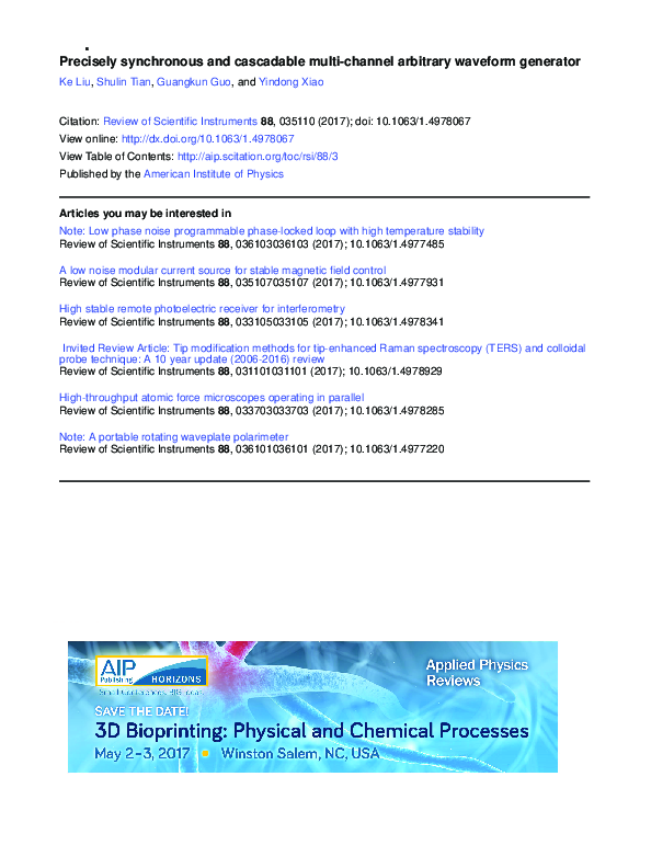 (PDF) Precisely synchronous and cascadable multi-channel arbitrary ...