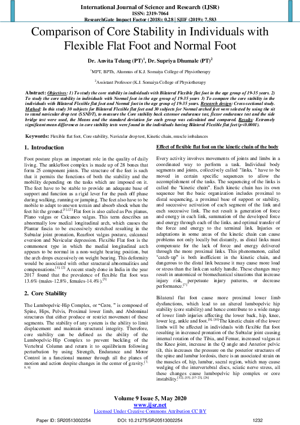 (PDF) Comparison of Core Stability in Individuals with Flexible Flat ...