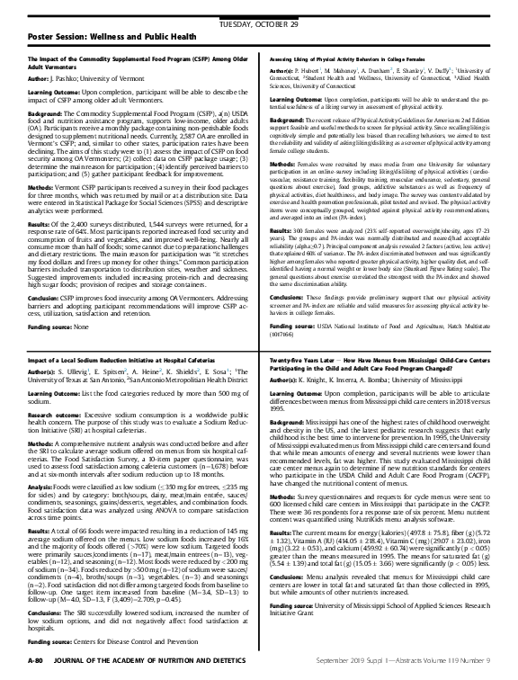 (PDF) The Impact of the Commodity Supplemental Food Program (CSFP ...