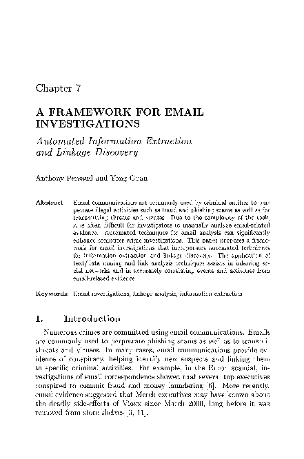 (PDF) A Framework for Email Investigations