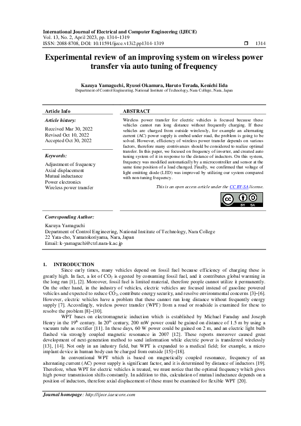 (PDF) Experimental review of an improving system on wireless power transfer via auto tuning of ...