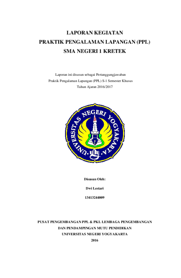 (PDF) Laporan Kegiatan Praktik Pengalaman Lapangan (PPL) Sma Negeri 1 ...