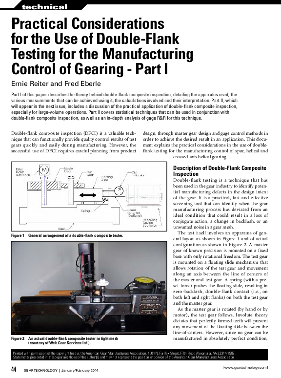 (PDF) Practical Considerations for the Use of Double-Flank Testing for ...