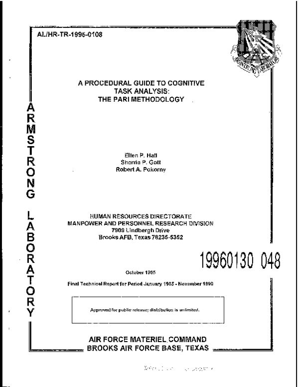 (PDF) A Procedural Guide to Cognitive Task Analysis: The PARI Methodology