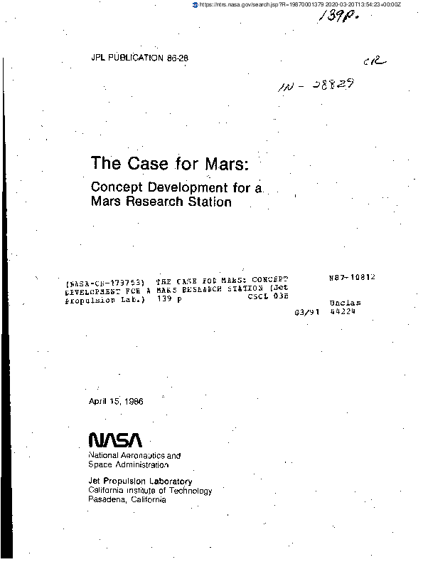 (PDF) The case for Mars: Concept development for a Mars research station
