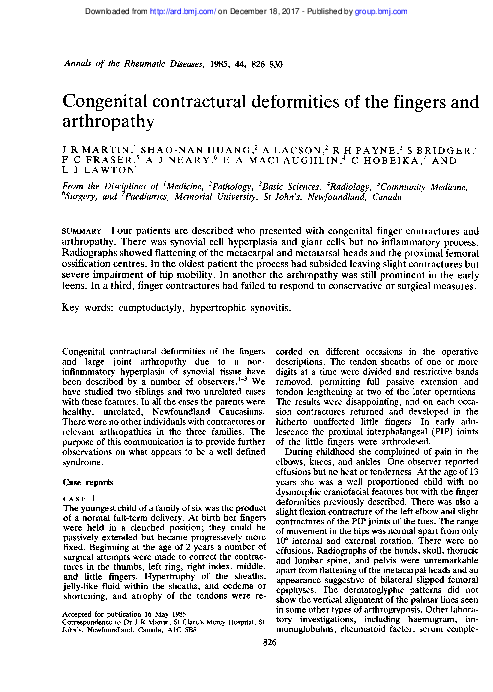 (PDF) Congenital Absence of the Thumb and Digits | Sandra Gilbert ...
