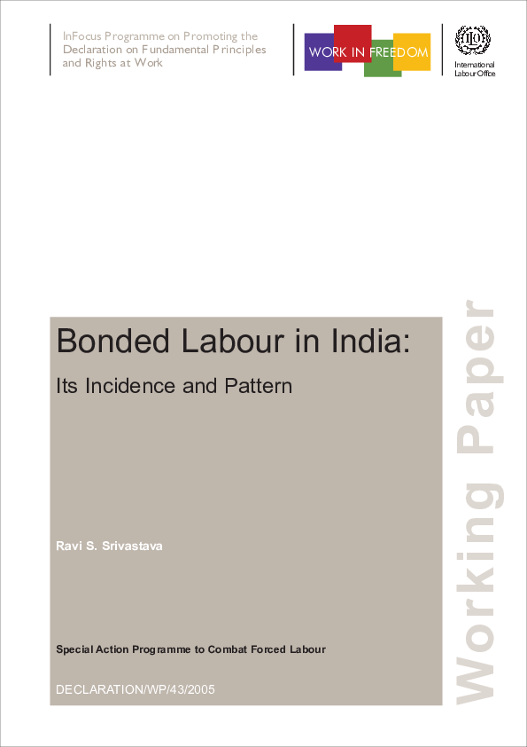 (PDF) Bonded Labour in India: its Incidence and Pattern