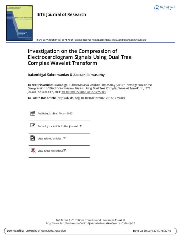 Pdf Investigation On The Compression Of Electrocardiogram Signals
