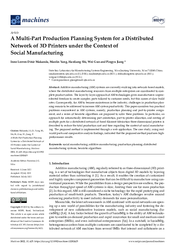 (PDF) A Multi-Part Production Planning System for a Distributed Network ...