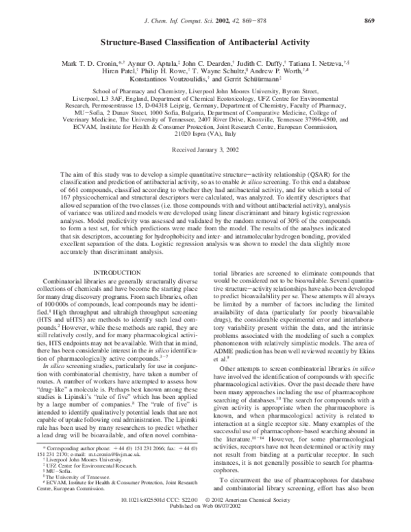 (PDF) Structure-Based Classification of Antibacterial Activity