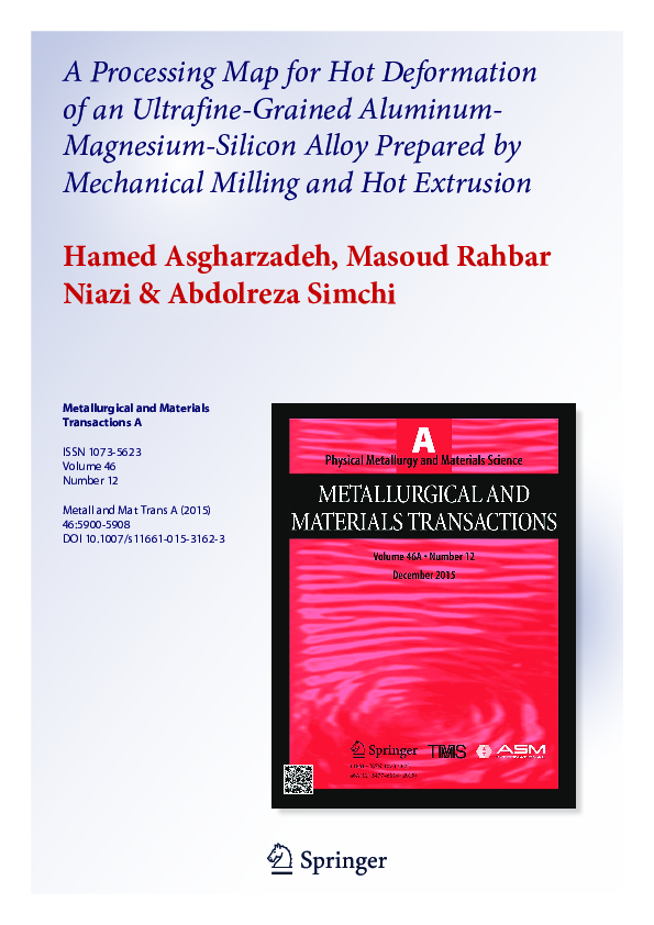 (PDF) A Processing Map for Hot Deformation of an Ultrafine-Grained ...