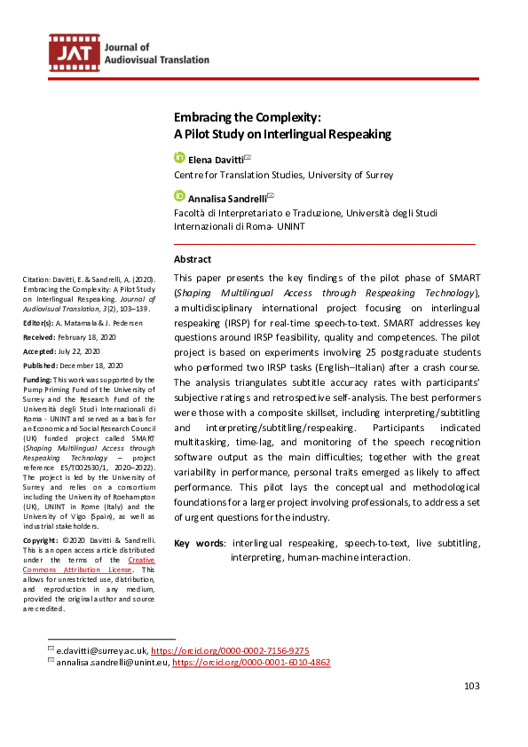 (PDF) Embracing the Complexity