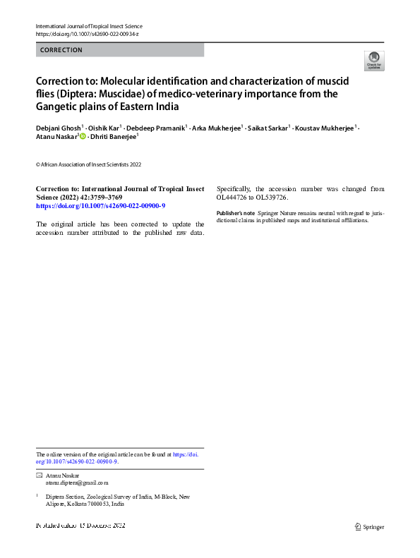(PDF) Correction to: Molecular identification and characterization of ...