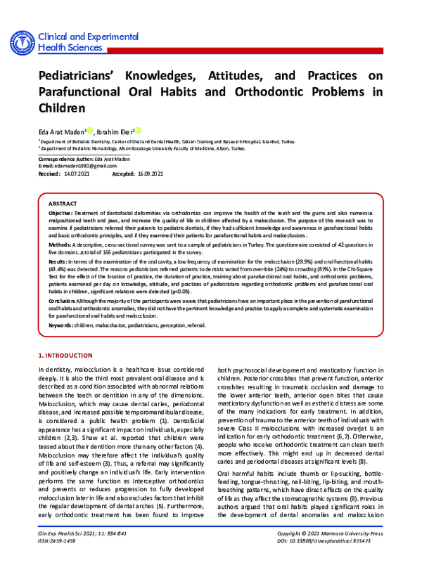 (PDF) Pediatricians’ Knowledges, Attitudes and Practices on ...