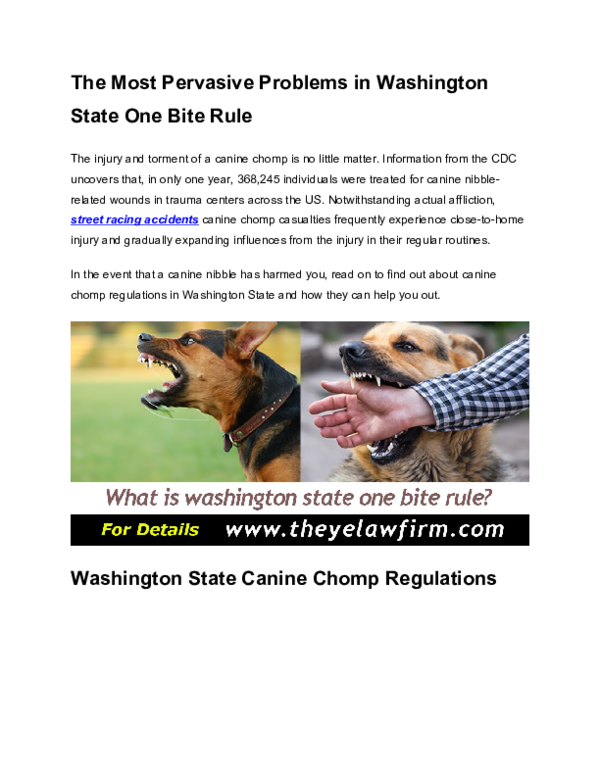 (DOC) The Most Pervasive Problems in Washington State One Bite Rule
