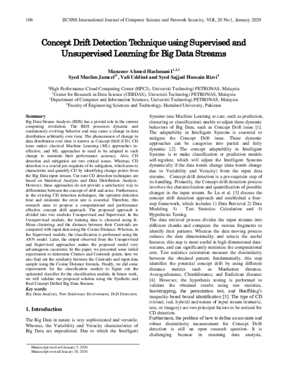 (PDF) Concept Drift Detection Technique using Supervised and Unsupervised Learning for Big Data ...