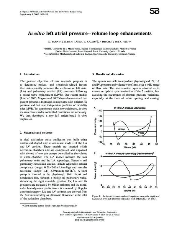(PDF) In vitroleft atrial pressure–volume loop enhancements | Eric ...