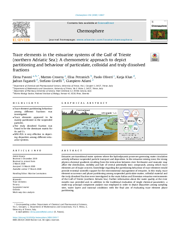 (PDF) Trace elements in the estuarine systems of the Gulf of Trieste ...
