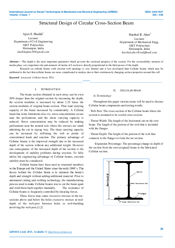 (PDF) Structural Design of Circular Cross-Section Beam