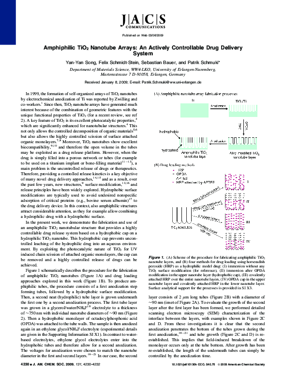 (PDF) TiO2 Nanotube Arrays for Drug Delivery