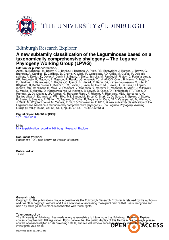 (PDF) A new subfamily classification of the Leguminosae based on a ...