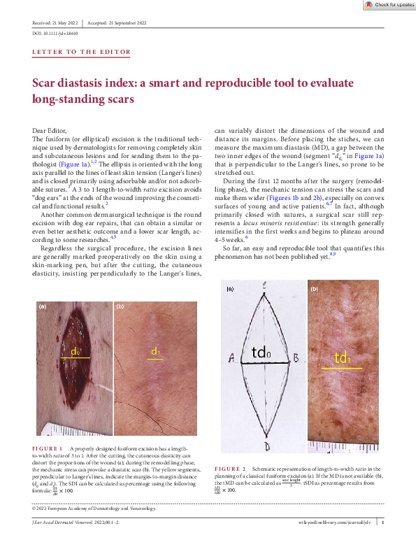 (PDF) Scar diastasis index: a smart and reproducible tool to evaluate ...
