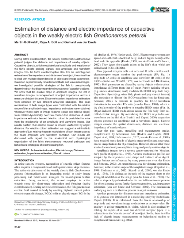 (PDF) Estimation of distance and electric impedance of capacitive ...