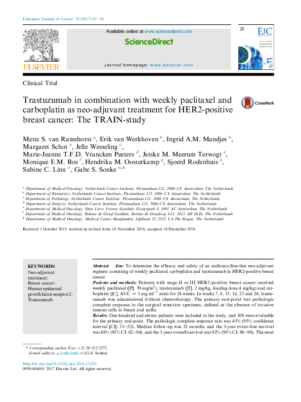 (PDF) Trastuzumab in combination with weekly paclitaxel and carboplatin ...