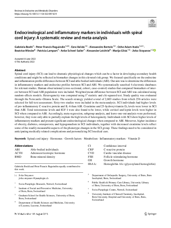 (PDF) Endocrinological and inflammatory markers in individuals with ...
