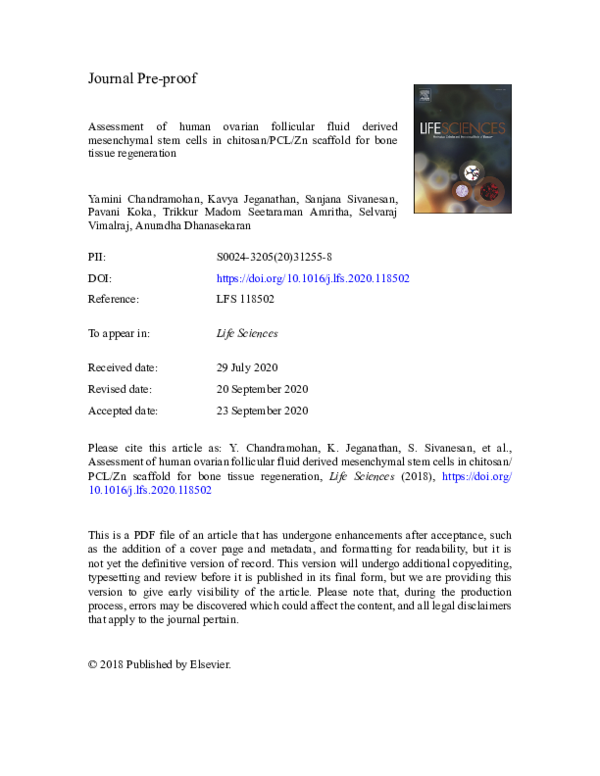 (PDF) Assessment of human ovarian follicular fluid derived mesenchymal ...