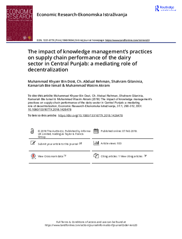 (PDF) The impact of knowledge management’s practices on supply chain ...